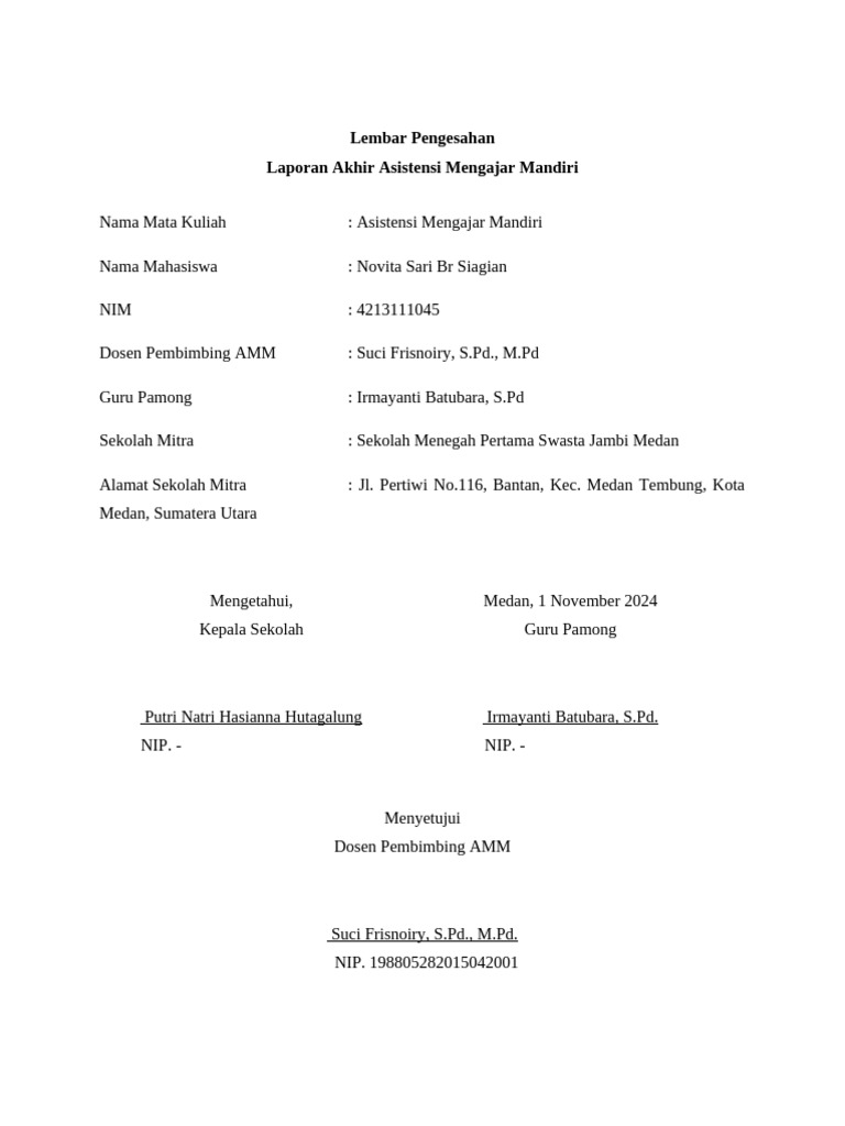 Lampiran Lampiran Laporan Akhir AMM | PDF
