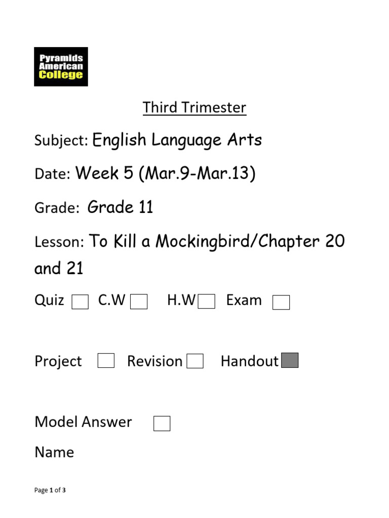 TKAM Chapter 21 Summary | PDF | To Kill A Mockingbird | Public Law