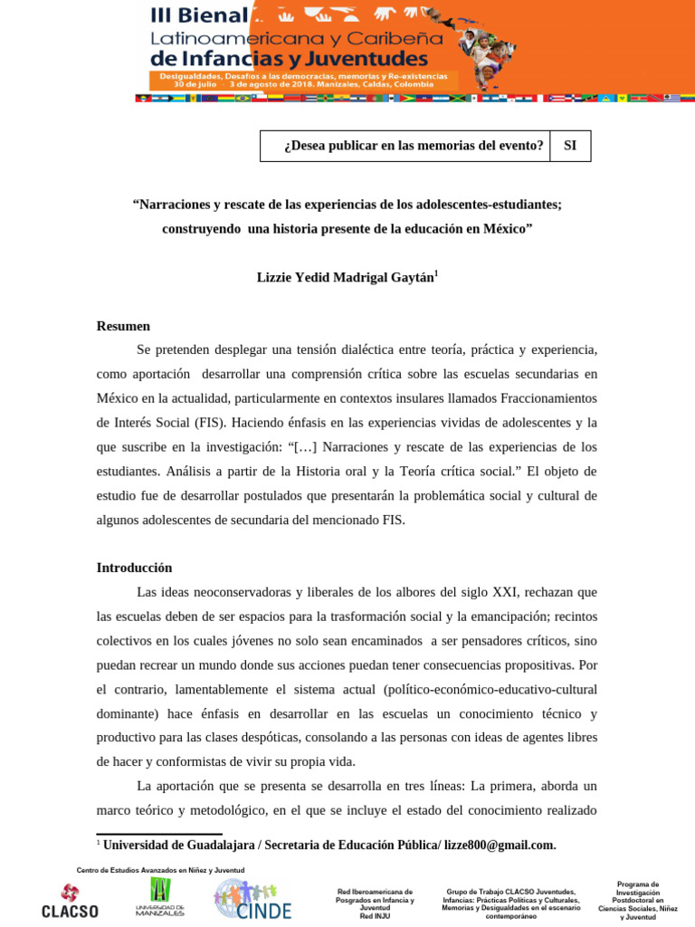 Lymg 4 - 11 Ponencia 3484 | PDF | Juventud | Experiencia