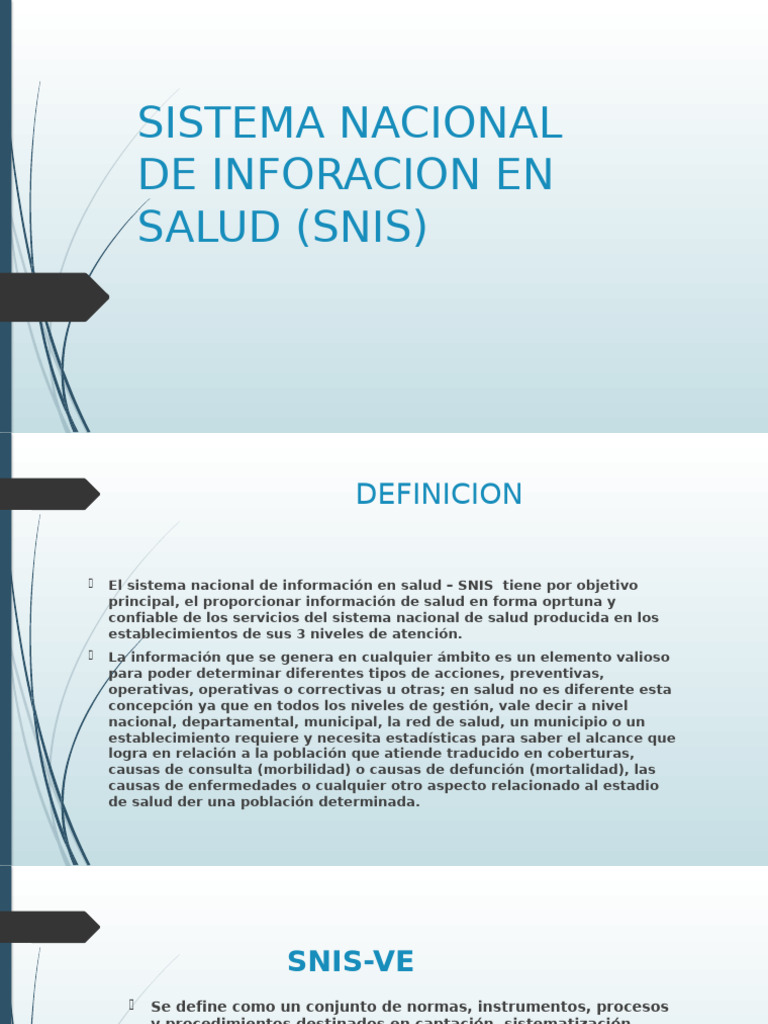 SNIS | PDF | Historial médico | Información