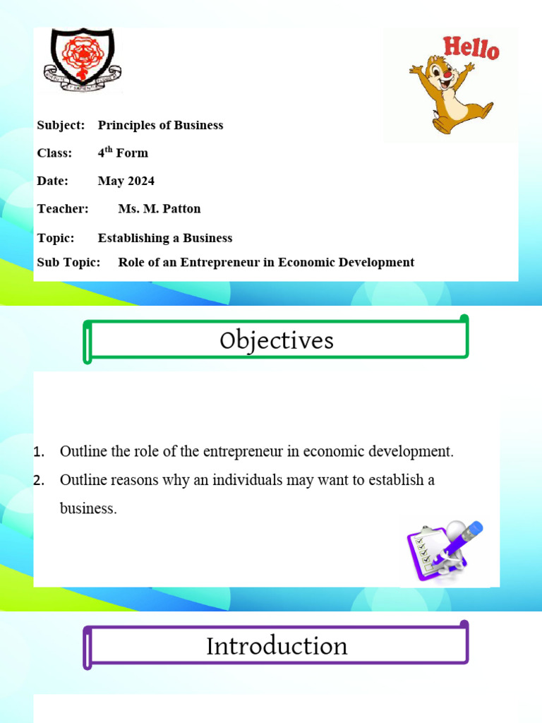 3.5-3.6 The Role of An Entrepreneur in Economic Develop | PDF ...