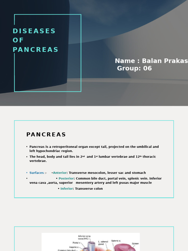 Balan Prakash gp6 Pancreatic Diseases | PDF | Pancreas | Gastroenterology