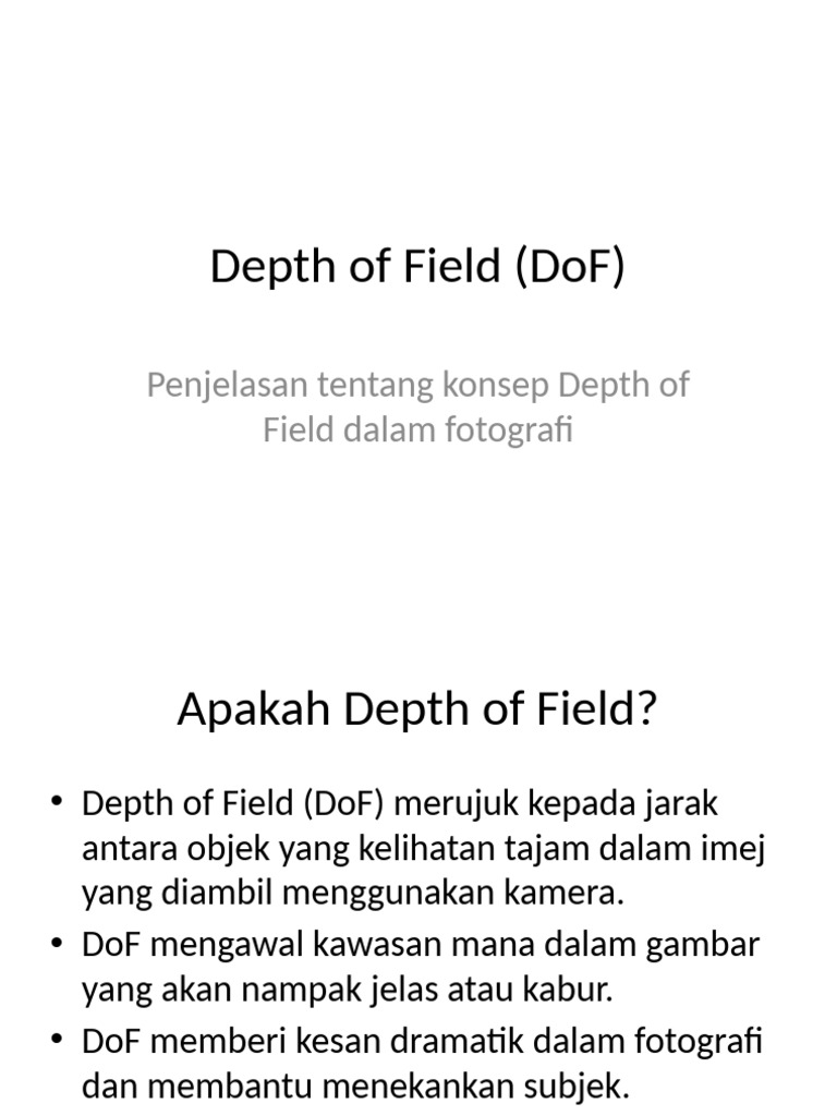 Depth of Field Presentation | PDF
