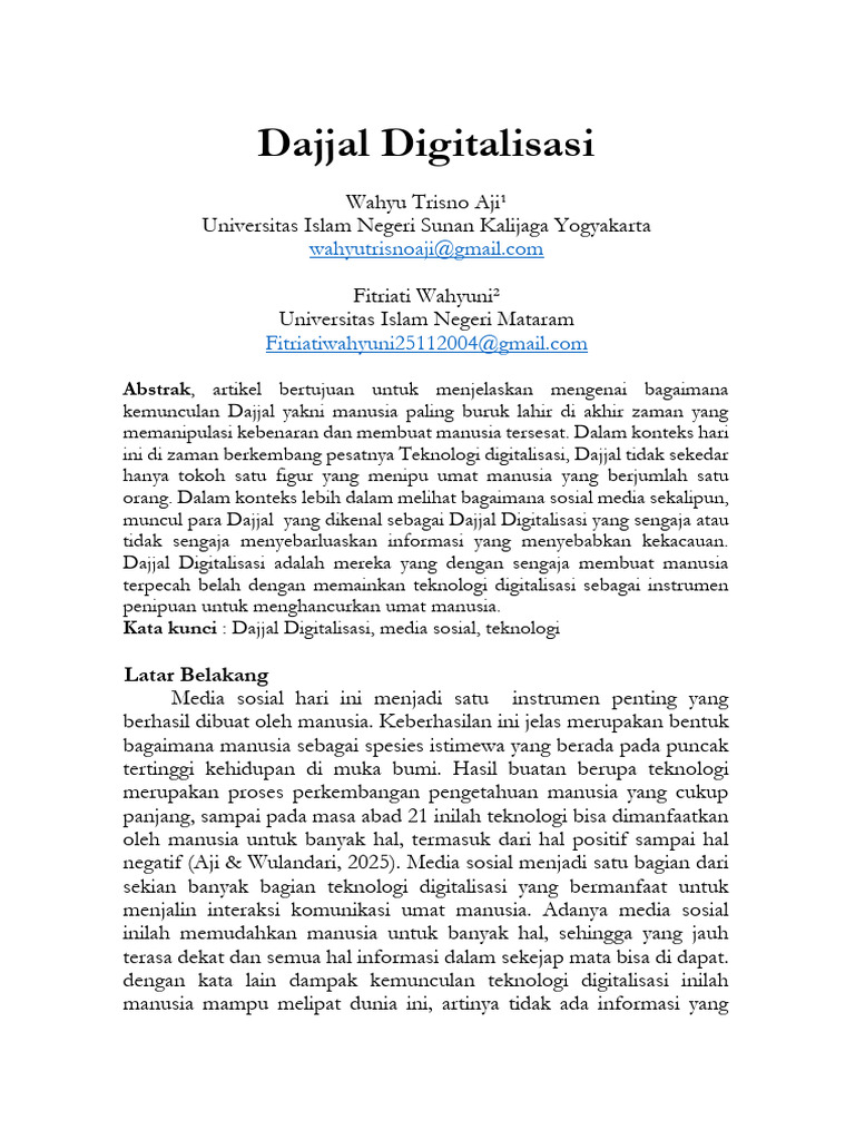 Dajjal Digitalisasi | PDF