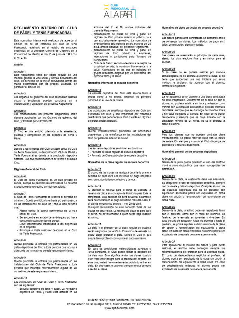 Reglamento Regimen Interno | PDF | Regulación