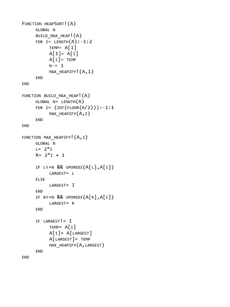 Heapsort Algorithm Implementation | PDF