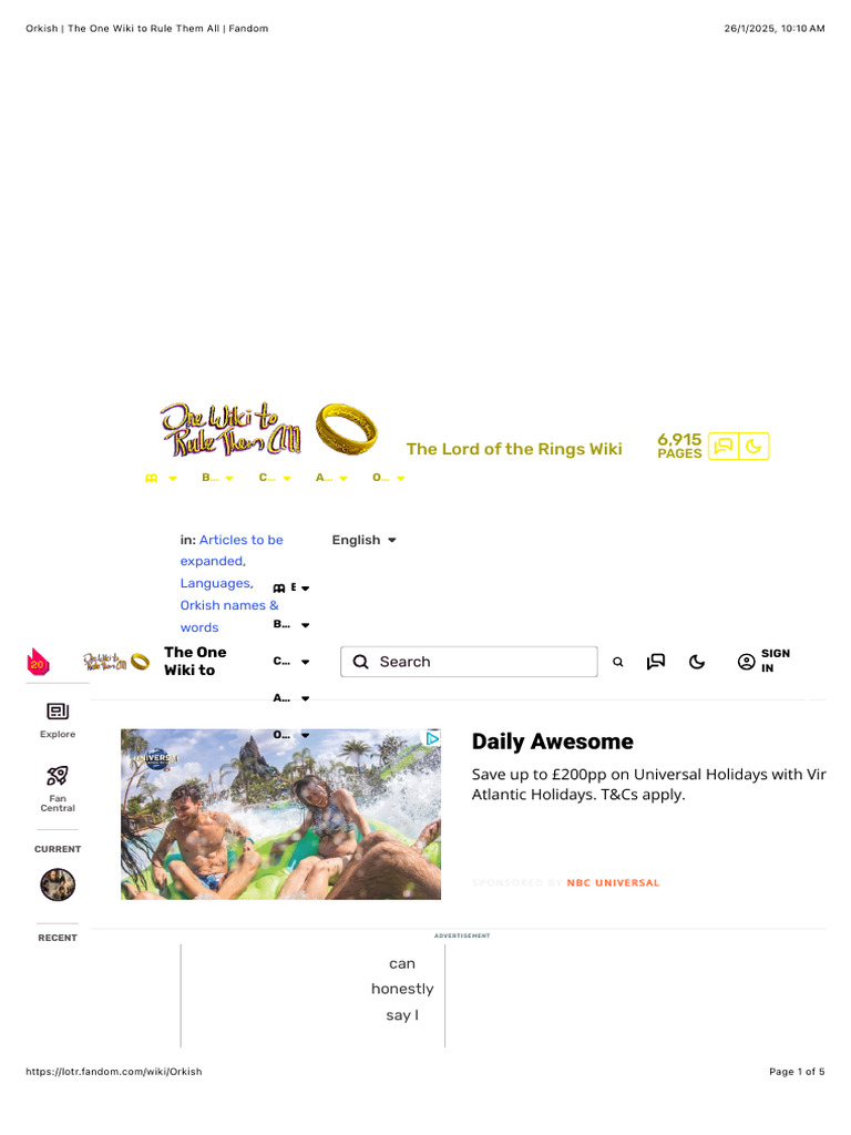 Orkish - The One Wiki To Rule Them All - Fandom | PDF | High Fantasy ...