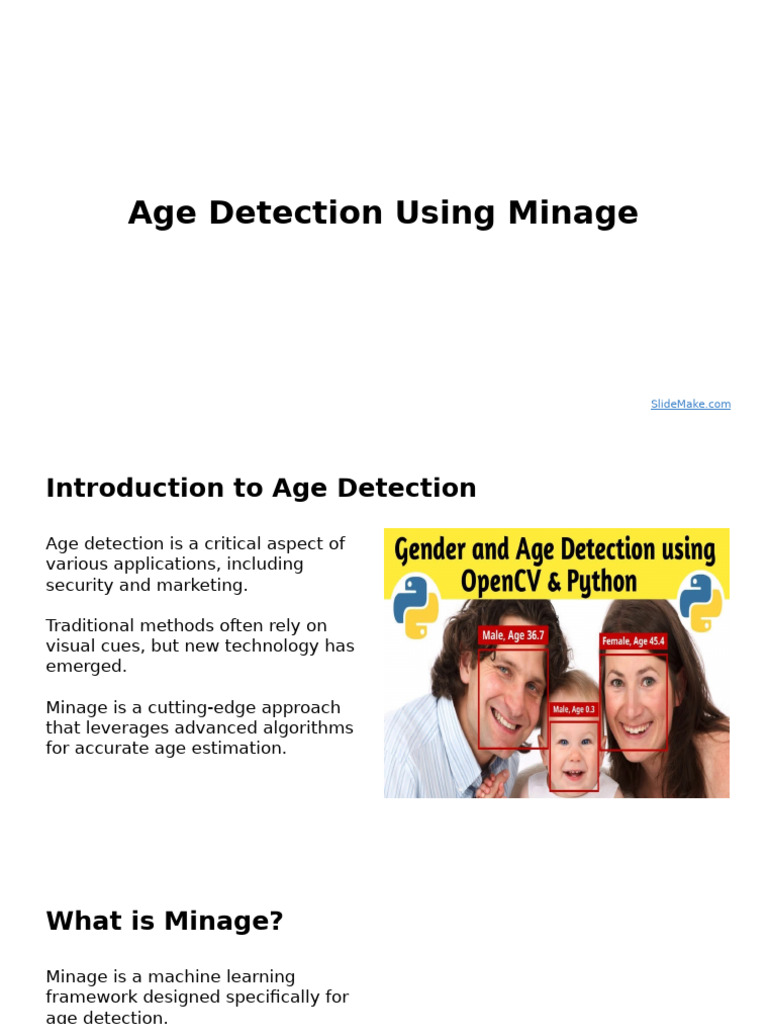 Age Detection Using Minage | PDF | Machine Learning | Computing