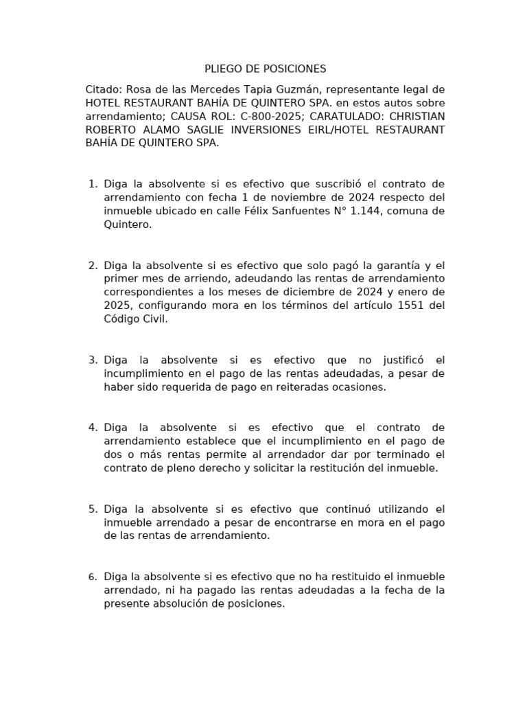 800-2025 Pliego Posiciones | PDF