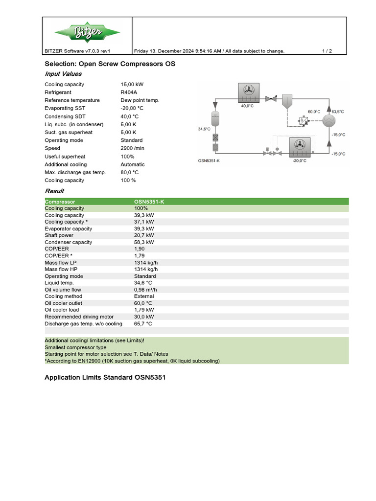 BITZER OSN5351-K Compressor Specs | PDF