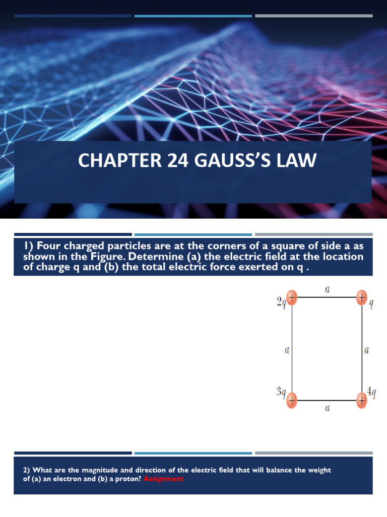 Tutorial (2) Gauss Law | PDF