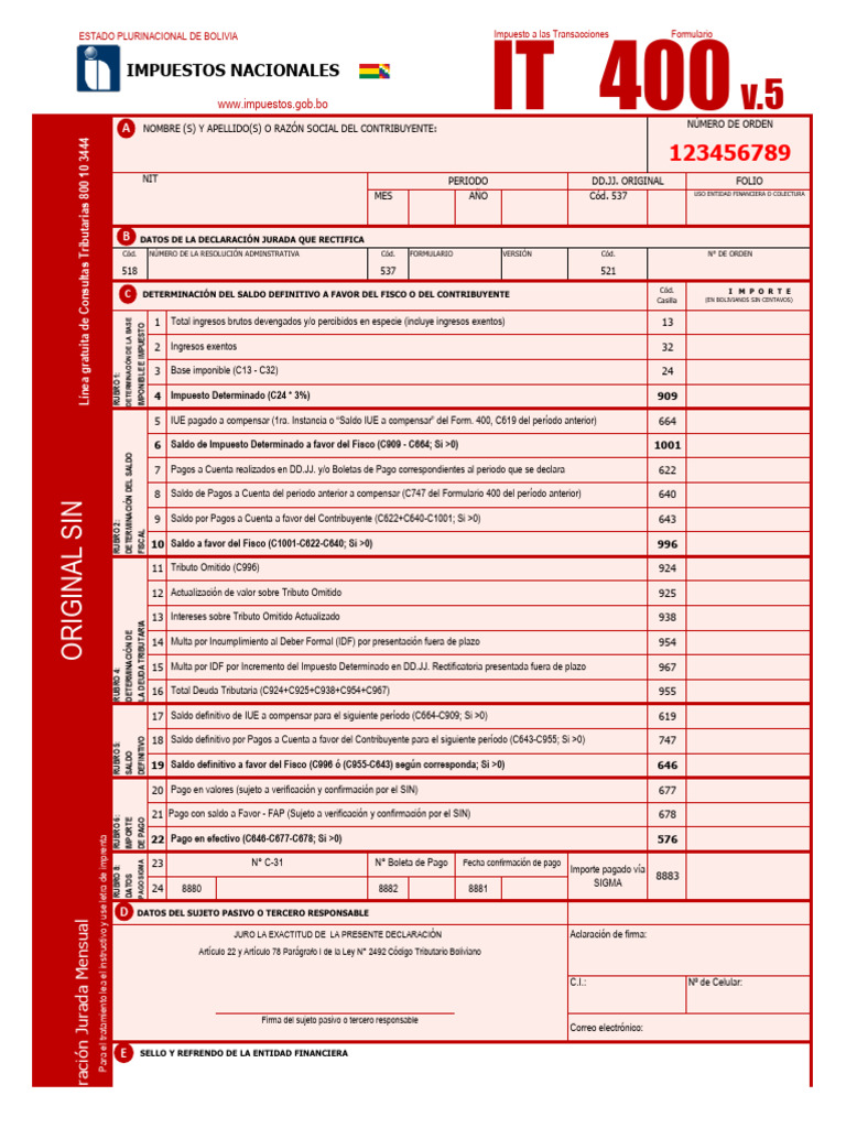 Formulario 400 | PDF | Impuestos