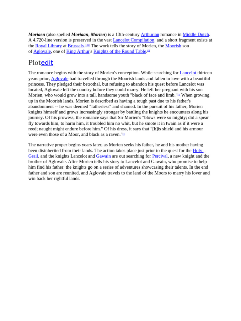Morien: The Moorish Knight's Quest | PDF