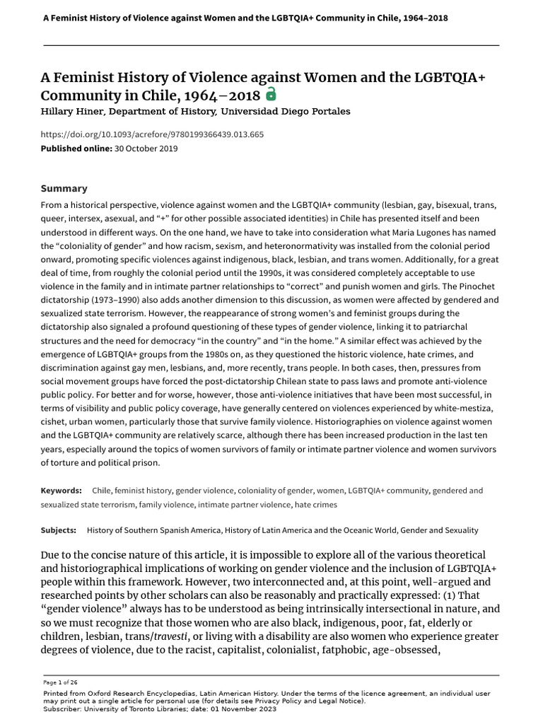 A Feminist History of Violence Against Women and The LGBTQIA+ Community ...