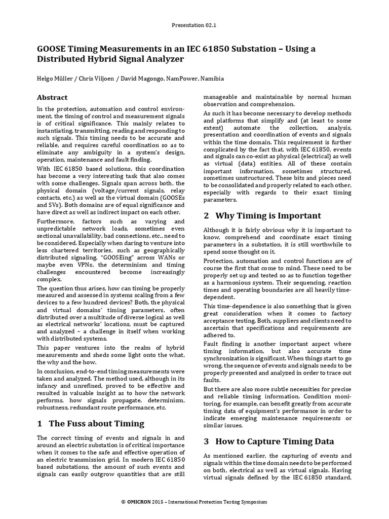 GOOSE Timing with DANEO 400 Analysis | PDF | Computer Network | Computing