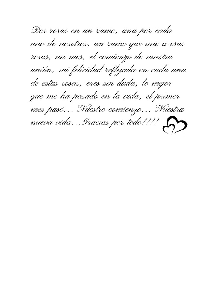 Primer mes de amor en rosas | PDF