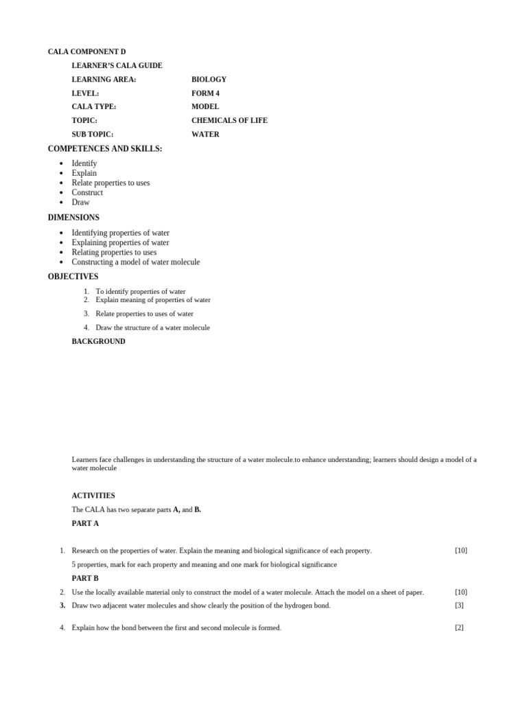 BIO F4 CALA Comp D 2023 | PDF