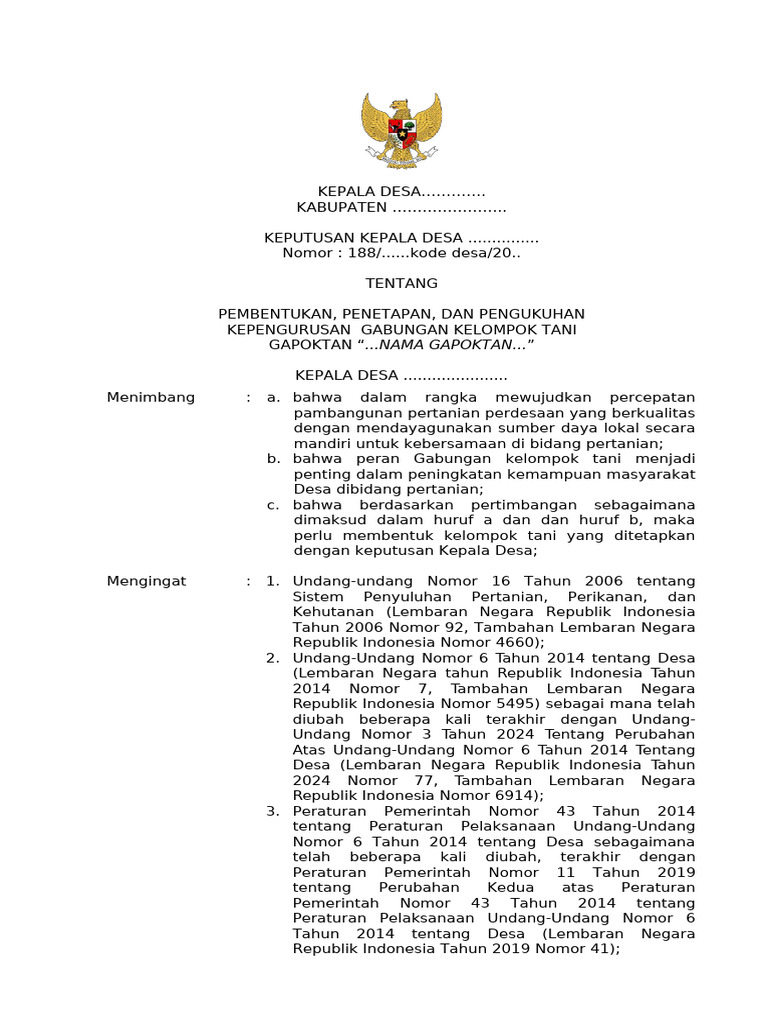 Pembentukan GAPOKTAN 2025 | PDF