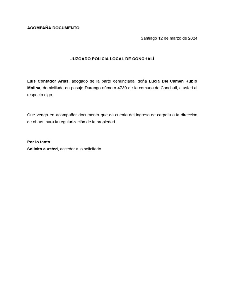 Acompana Documento Senora Luisa | PDF