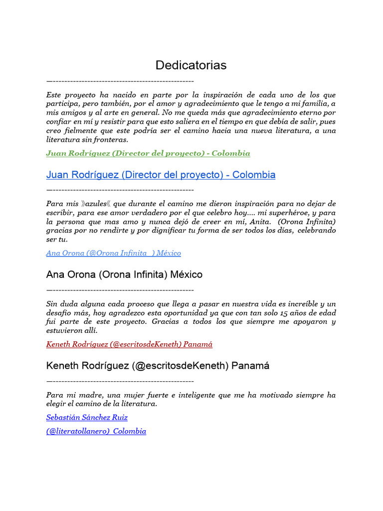 Dedicatorias de Amor en la Literatura | PDF | Amor | Las artes