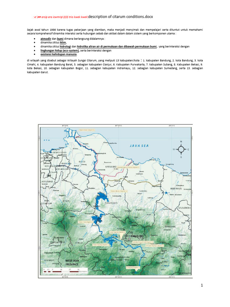 description of citarum conditions | PDF | River | Reservoir