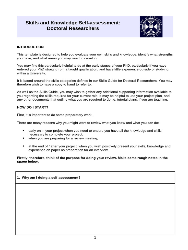PHD Skills Audit Template | PDF | Skill | Knowledge