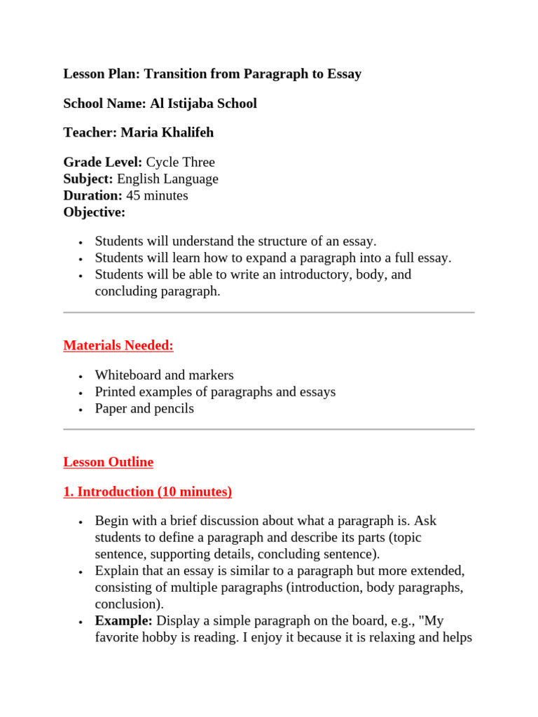 Essay Writing: From Paragraph to Structure | PDF | Essays | Paragraph
