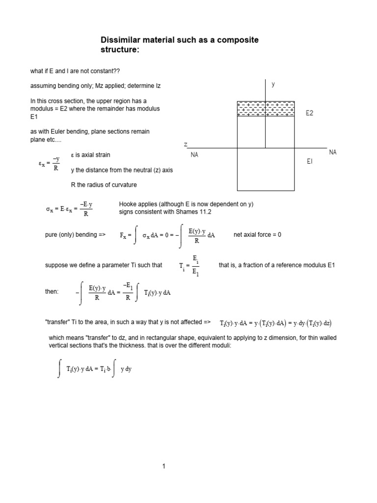 Lecture 9a. Composite Sections | PDF | Bending | Materials Science