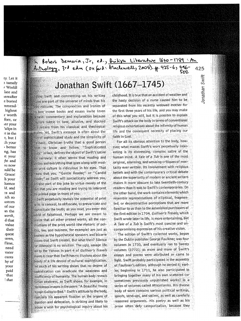 Swift, Modest Proposal | PDF