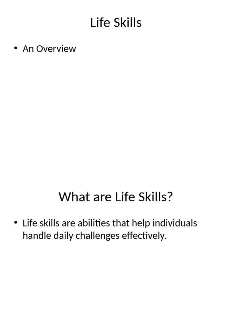 Life Skills Presentation (1) | PDF