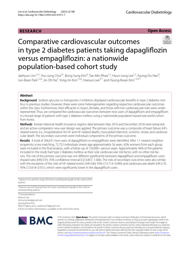 Comparative cardiovascular outcomes in type 2 diabetes patients taking ...
