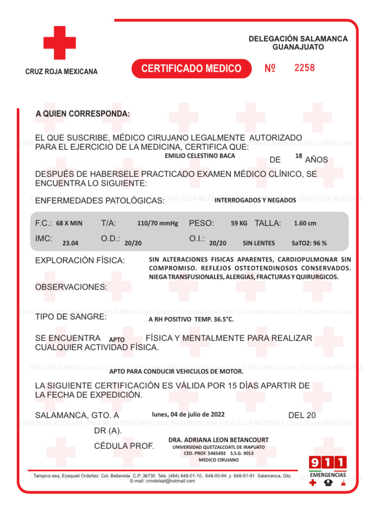 Certificado Médico CRM | PDF | Enfermedades y trastornos humanos | Cuidado de la salud