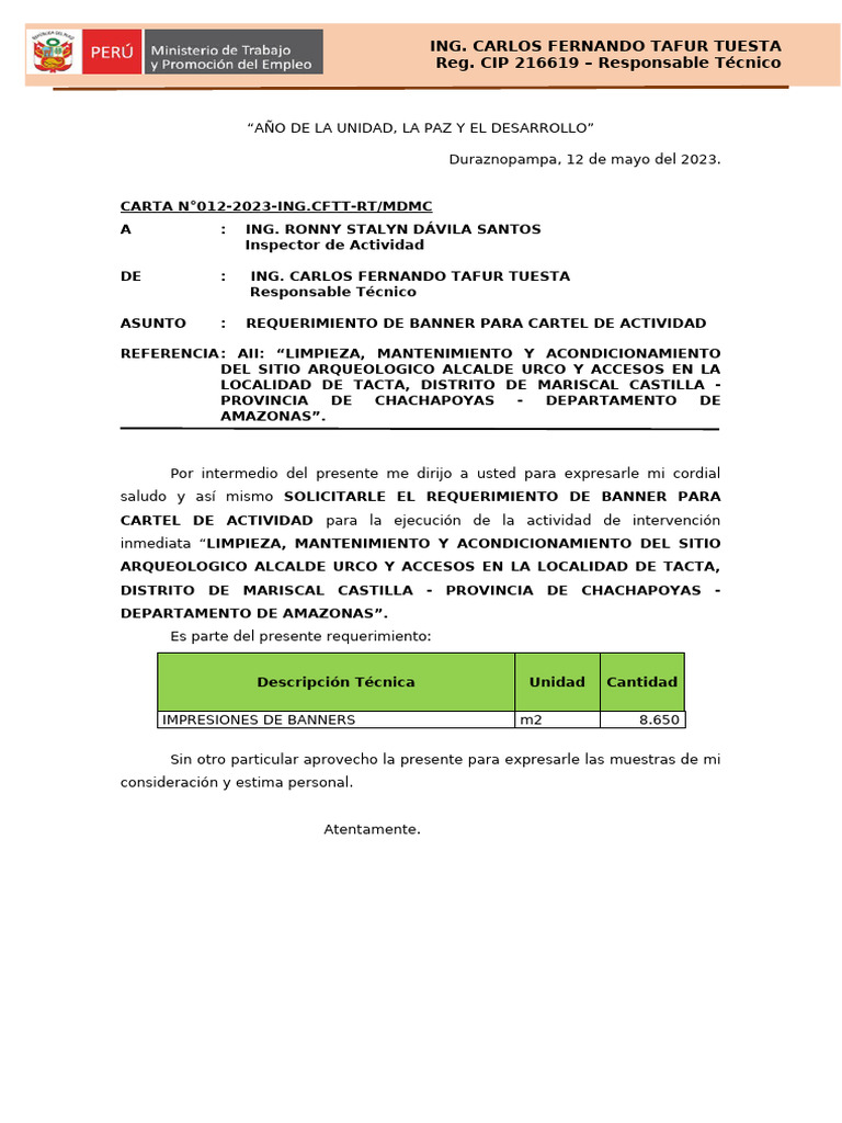 Carta 12 - Banner para Cartel de Actividad | PDF