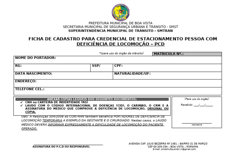 Formulario de PCD | PDF