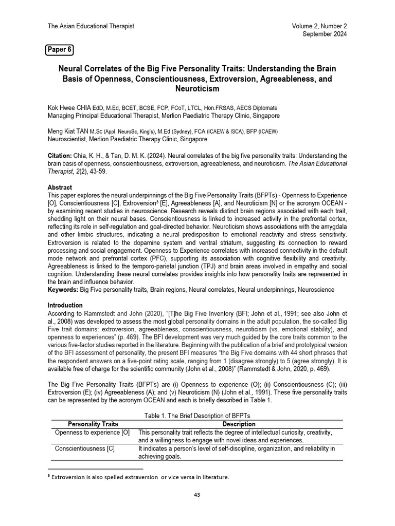 Neural Correlates of The Big Five Personality Traits | PDF | Cerebral ...