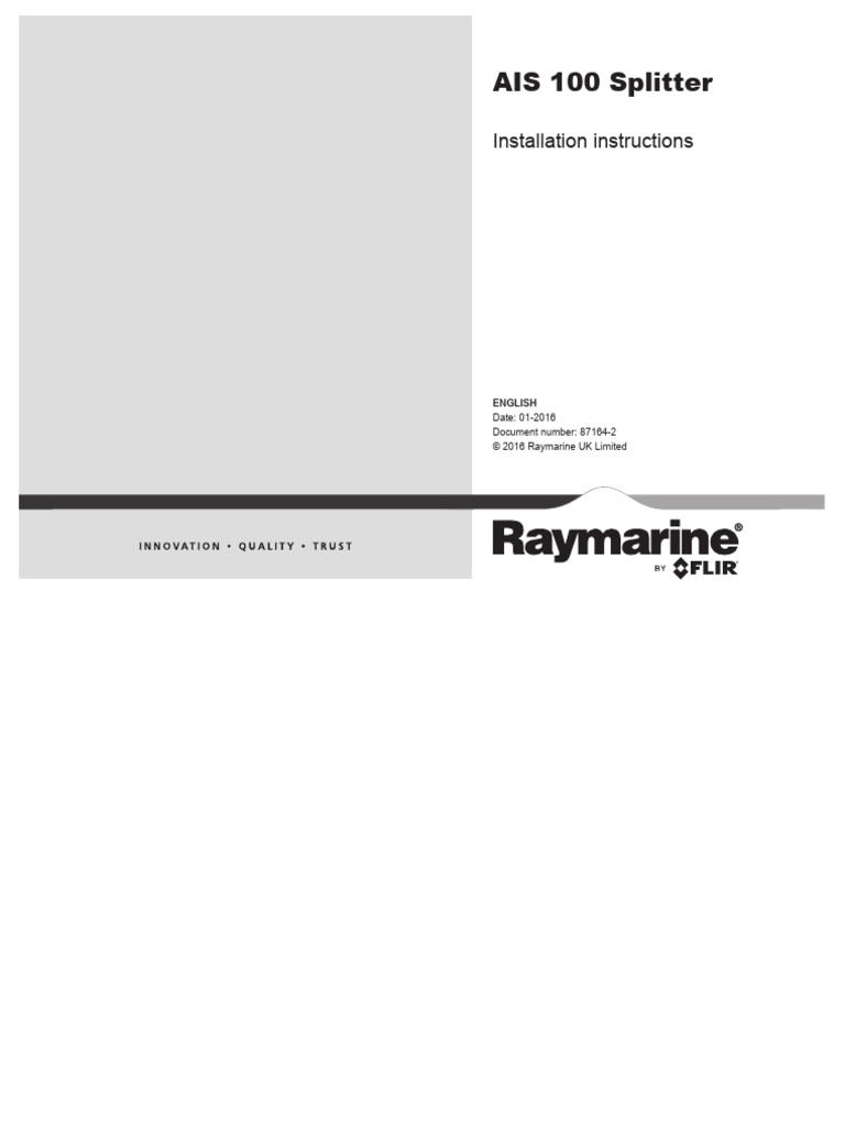 AIS 100 Splitter Installation Guide | PDF | Telecommunications | Broadcast Engineering