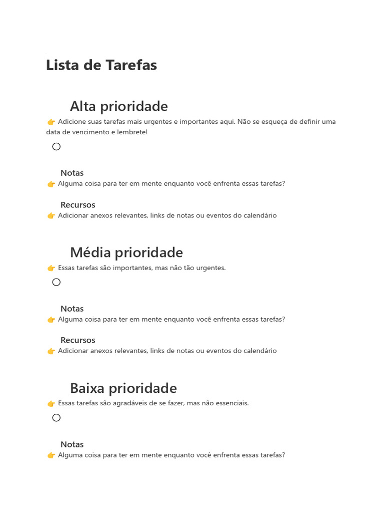 Lista de Tarefas | PDF