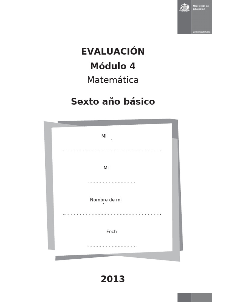 Evaluacion 6basico Modulo4 Matematica | PDF