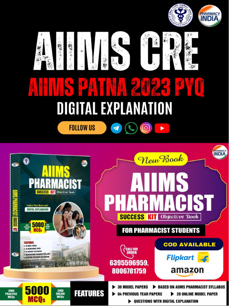 Aiims Patna 2023 | PDF | Pharmacy | Distillation