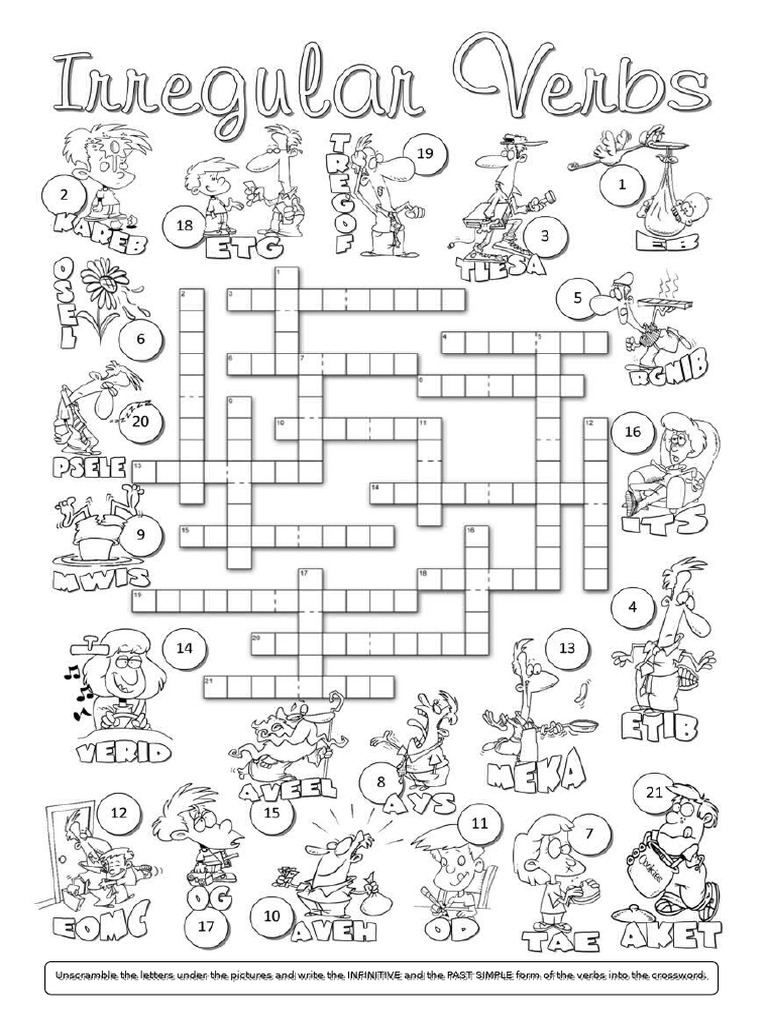 Verb Forms Crossword Puzzle Activity | PDF