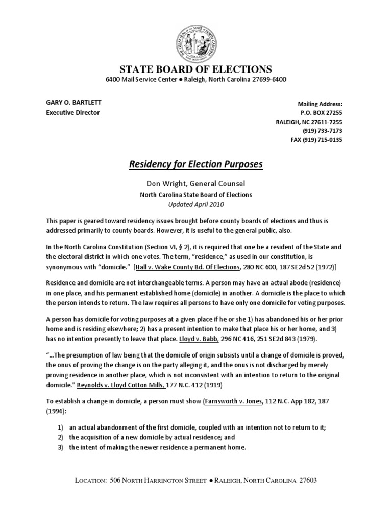 Residency Rules for Voter Registration | PDF | Witness | Evidence (Law)