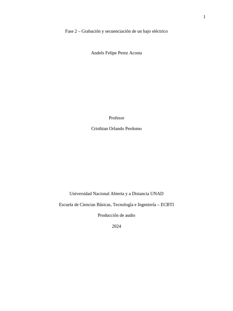 Fase 1 - Andres Felipe Perez | PDF | Partituras