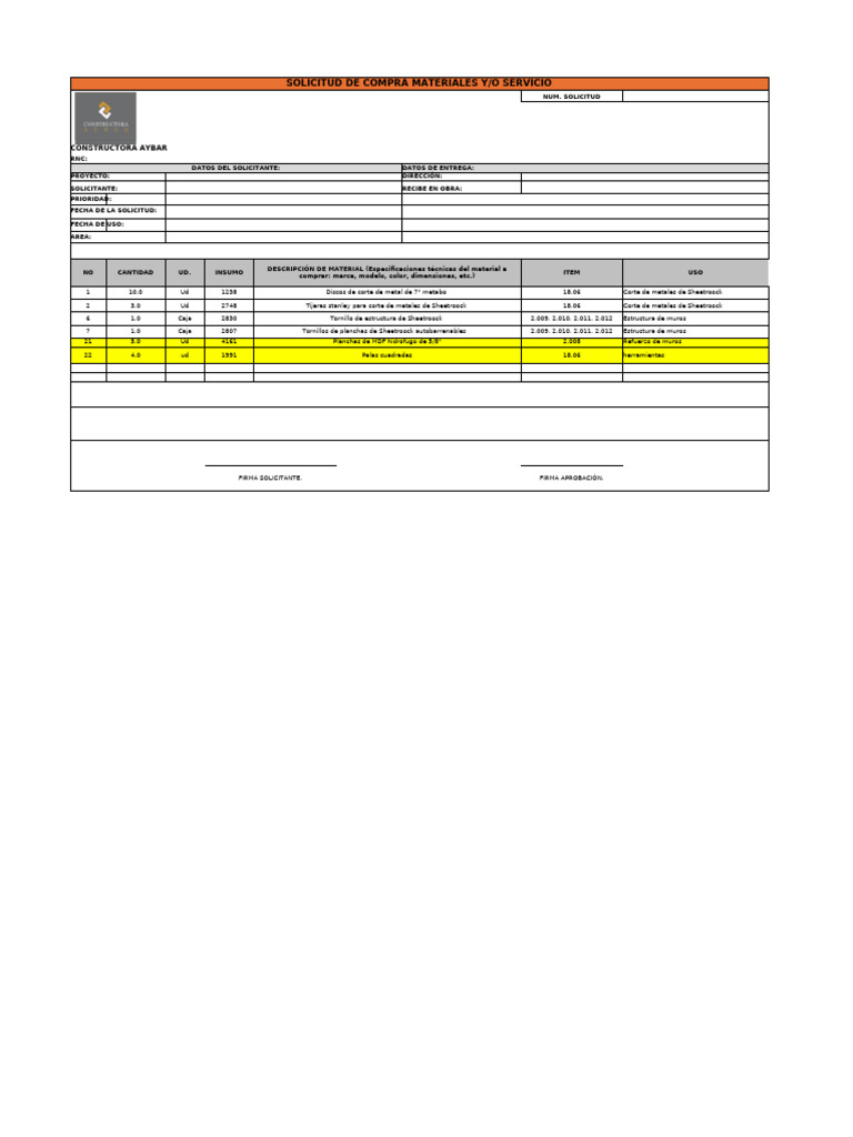 formato requisicion | PDF