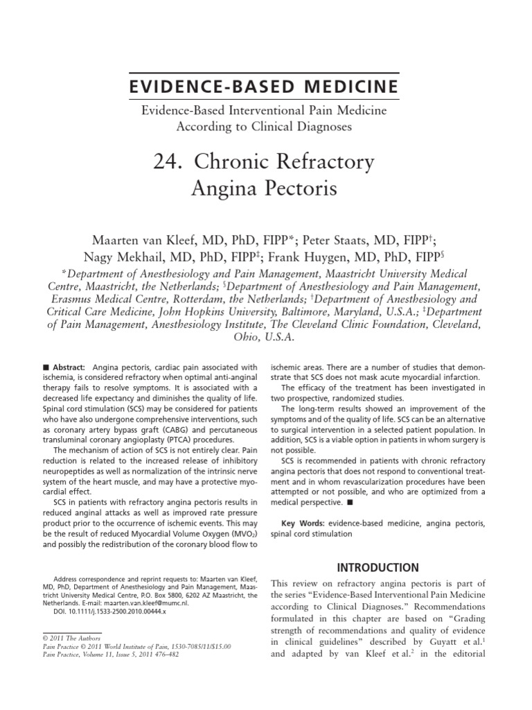 Chronic Refractory Angina Pectoris | PDF | Coronary Artery Disease | Coronary Circulation