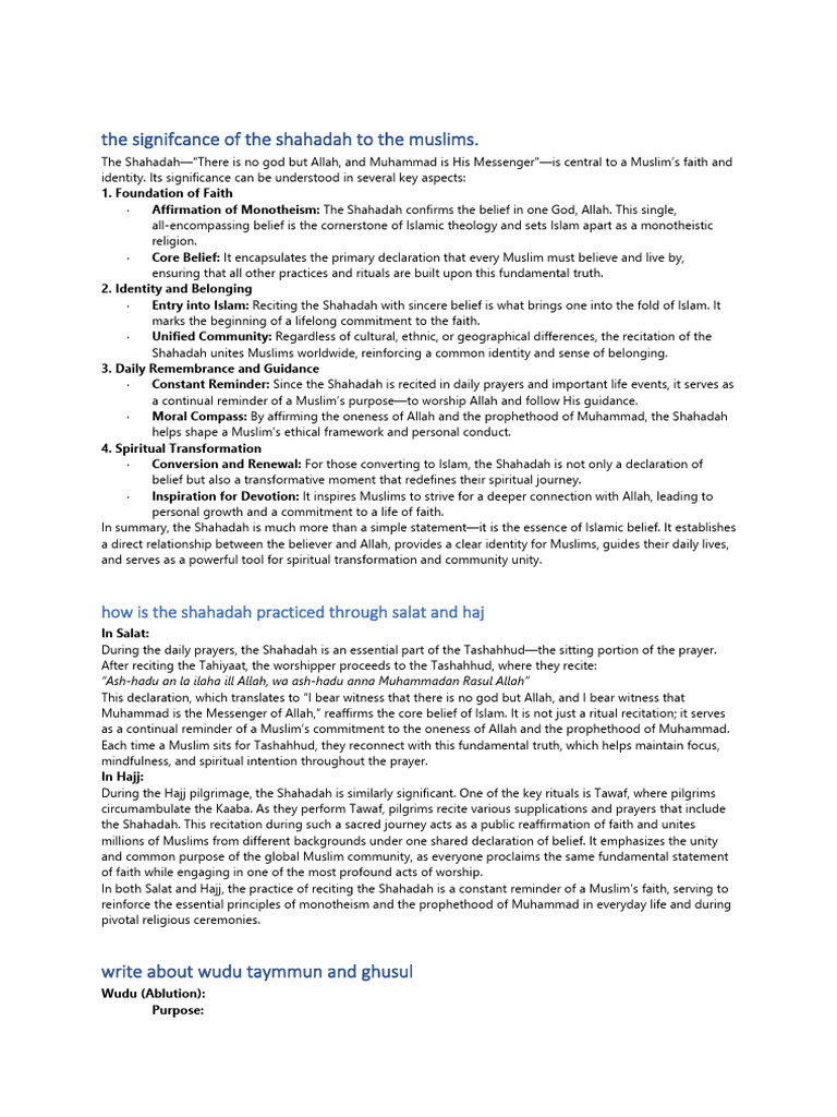 Pillars of Isl | PDF | Hajj | Prophets And Messengers In Islam