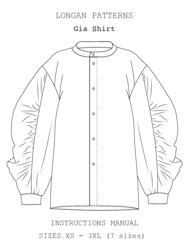 Gia Shirt Sewing Instructions Guide | PDF | Seam (Sewing) | Sewing