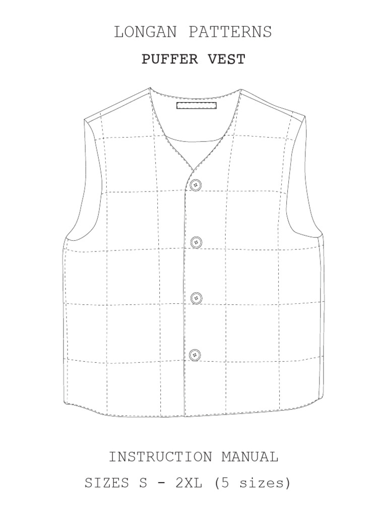 Puffer Vest Instructions Longan Patterns | PDF | Seam (Sewing) | Sewing