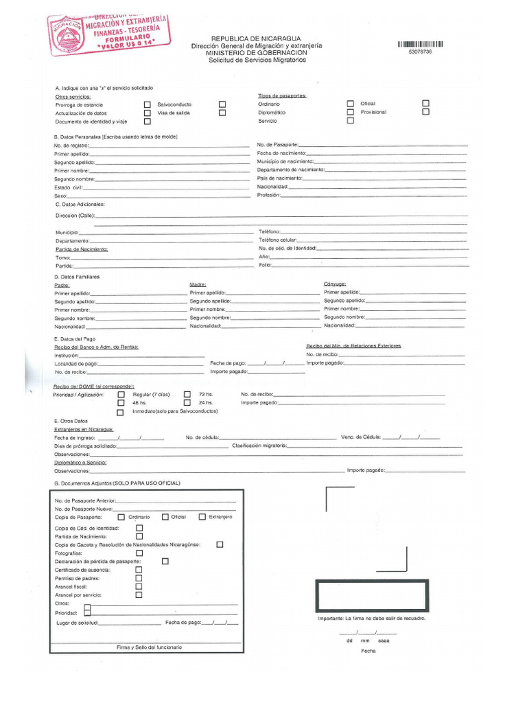 nicaragua-tourist-stay-extension-form-salida | PDF