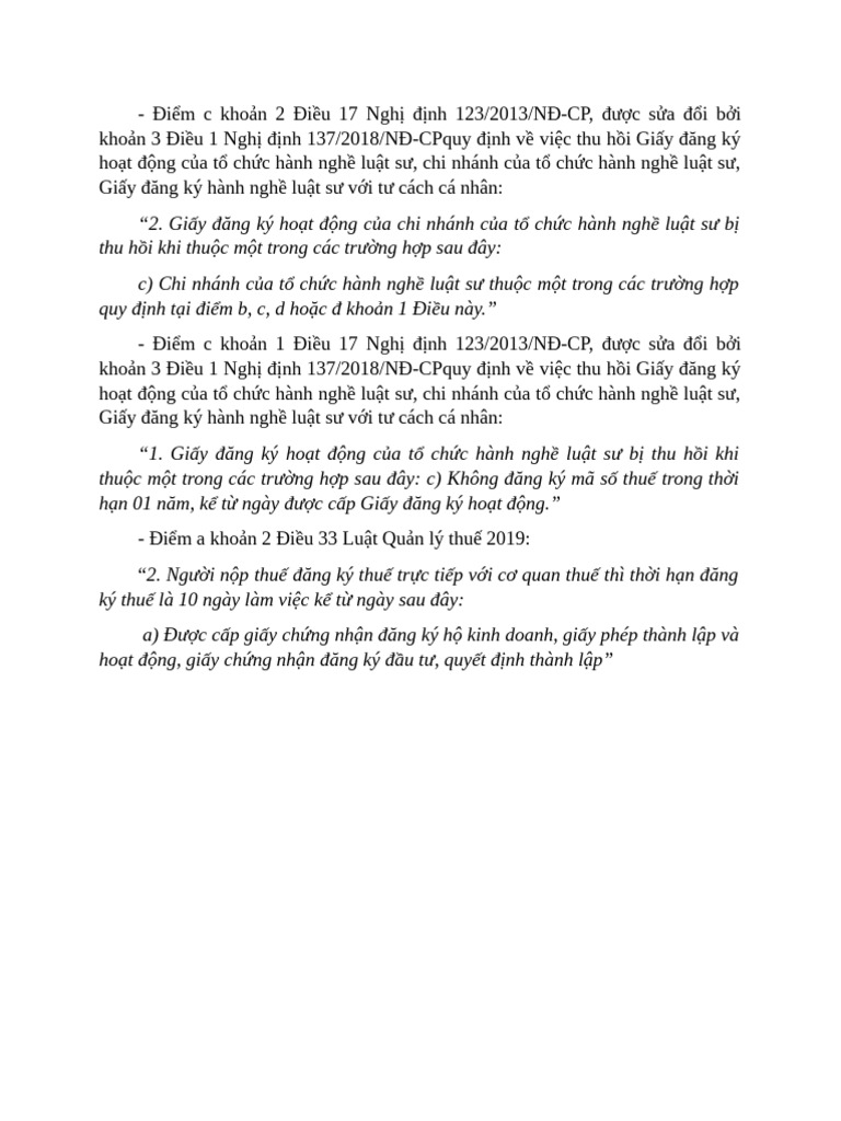 CSPL về đăng ký MST | PDF