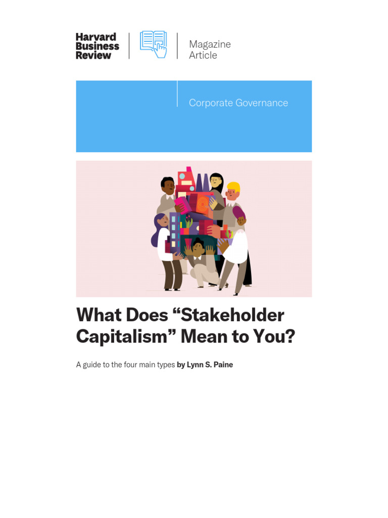 What Does Stake Holder Capitalism Mean To You | PDF | Shareholder Value ...